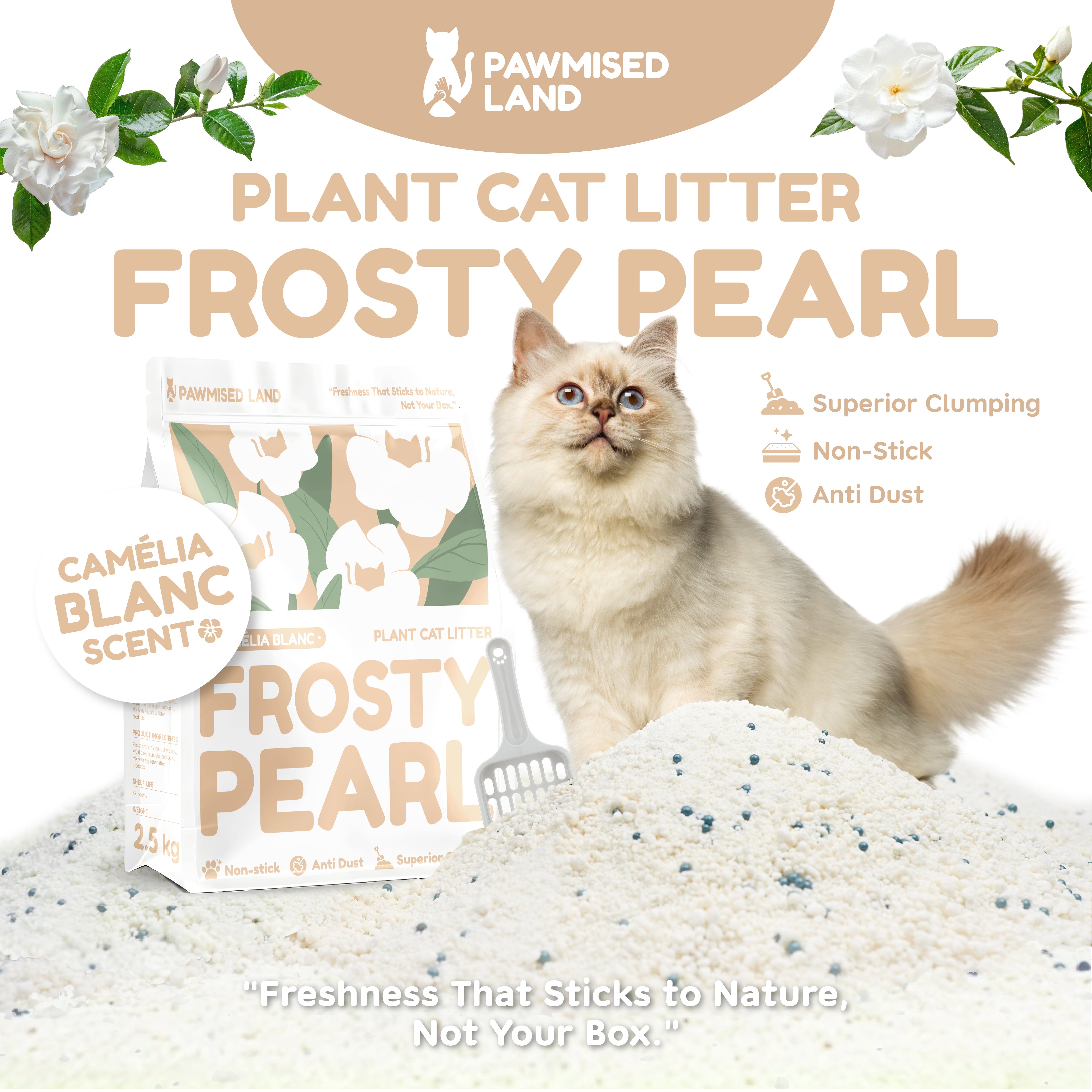 [READY STOCK] Frosty Pearl - Plant Cat Litter - Camèlia Blanc Scent ...